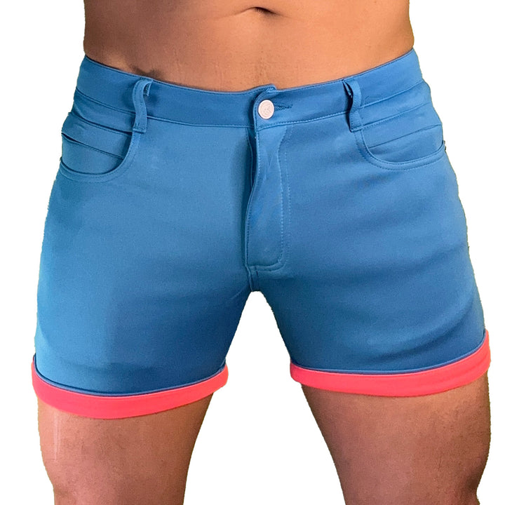Shorts with hidden pockets and zippers. Keep your stuff save at raves ...